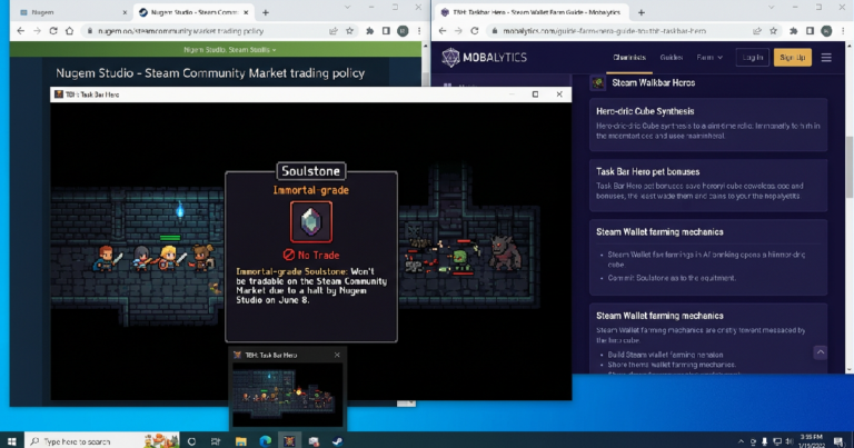 Nugem Studio temporarily halts item trading in TBH: Task Bar Hero on June 8